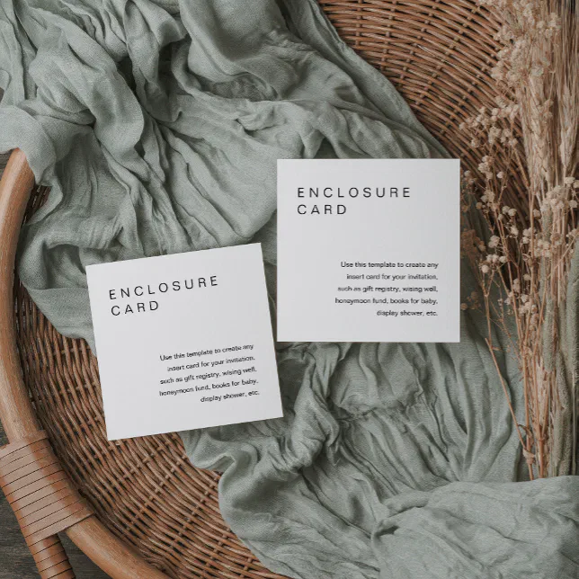 HARLOW Minimalist Enclosure Card Invitation Insert | Zazzle