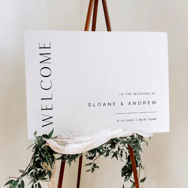 HARLOW Minimalist Wedding Welcome Sign 18x24 | Zazzle