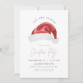 HARLOW Modern Minimalist Santa Hat Christmas Party Invitation | Zazzle