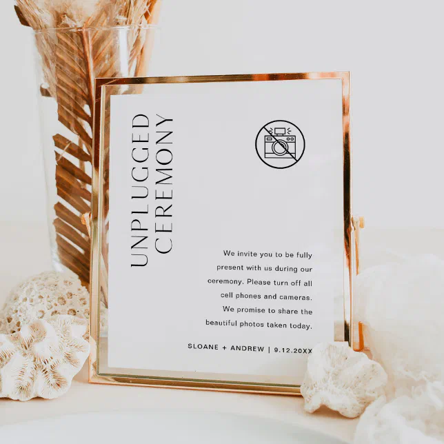 HARLOW Unplugged Ceremony Wedding Sign | Zazzle