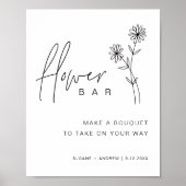HARLOW Wedding Flower Bar Sign 8x10 Poster | Zazzle