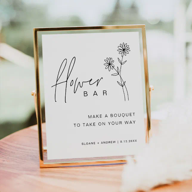 HARLOW Wedding Flower Bar Sign 8x10 Poster | Zazzle