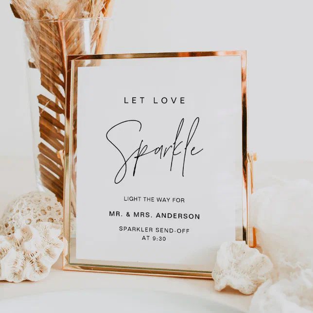 HARLOW Wedding Sparkler Send Off Sign | Zazzle