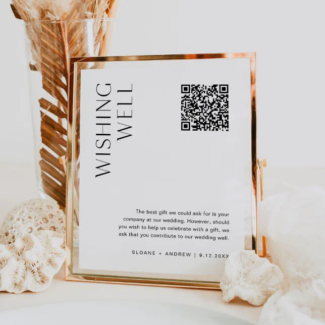 HARLOW Wishing Well Venmo QR Code Wedding Sign | Zazzle