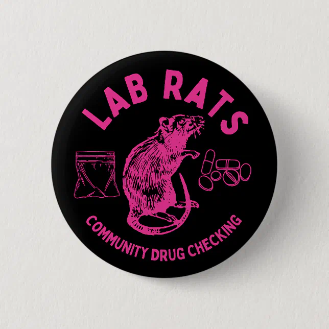 Harm Reduction Sisters Lab Rats Logo Button | Zazzle