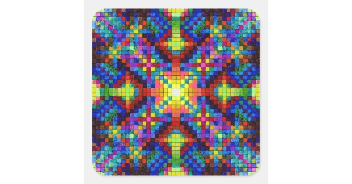 Harmonic Crystal Mandala Sticker | Zazzle