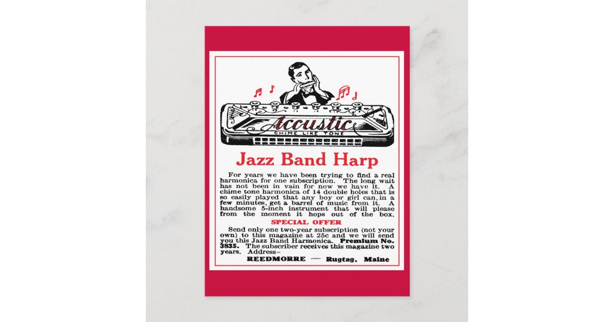 Harmonica Ad Postcard | Zazzle