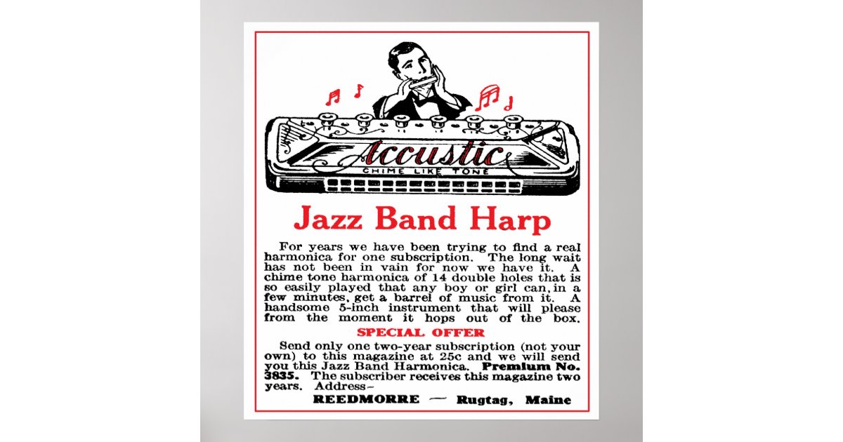 Harmonica Ad Poster | Zazzle
