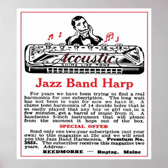 Harmonica Ad Poster | Zazzle