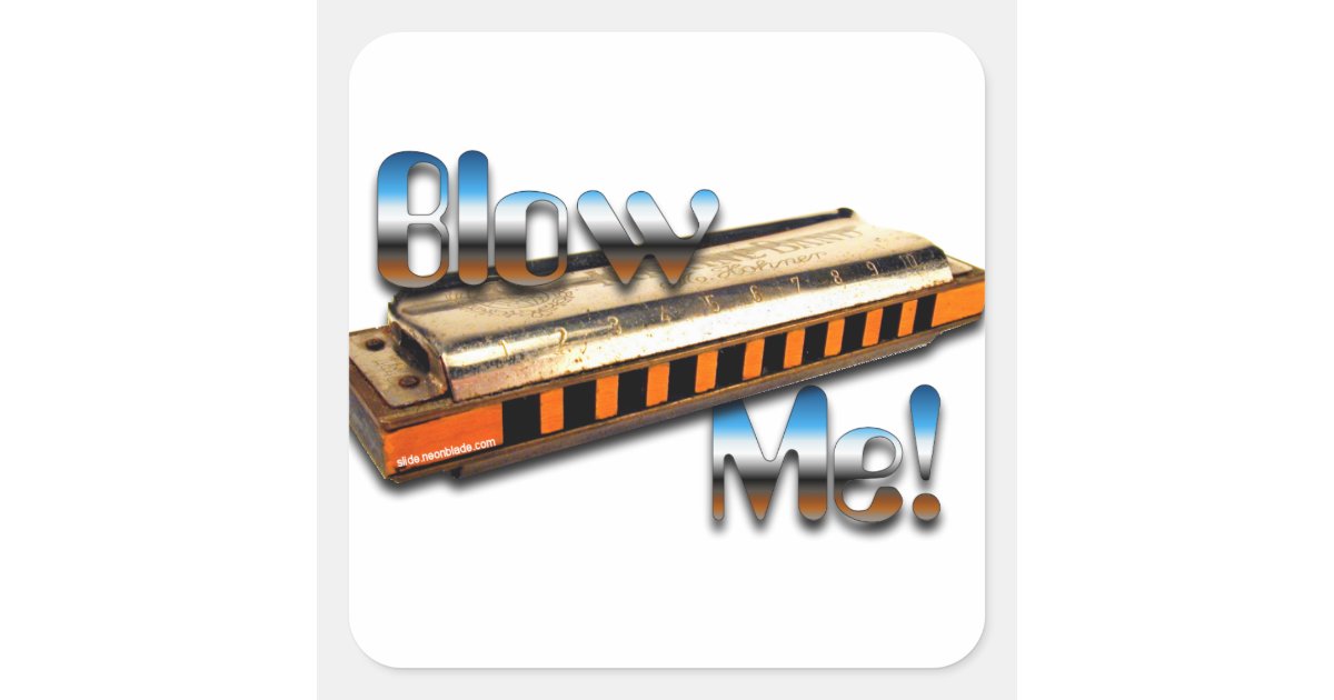 Harmonica - Blow me sticker | Zazzle