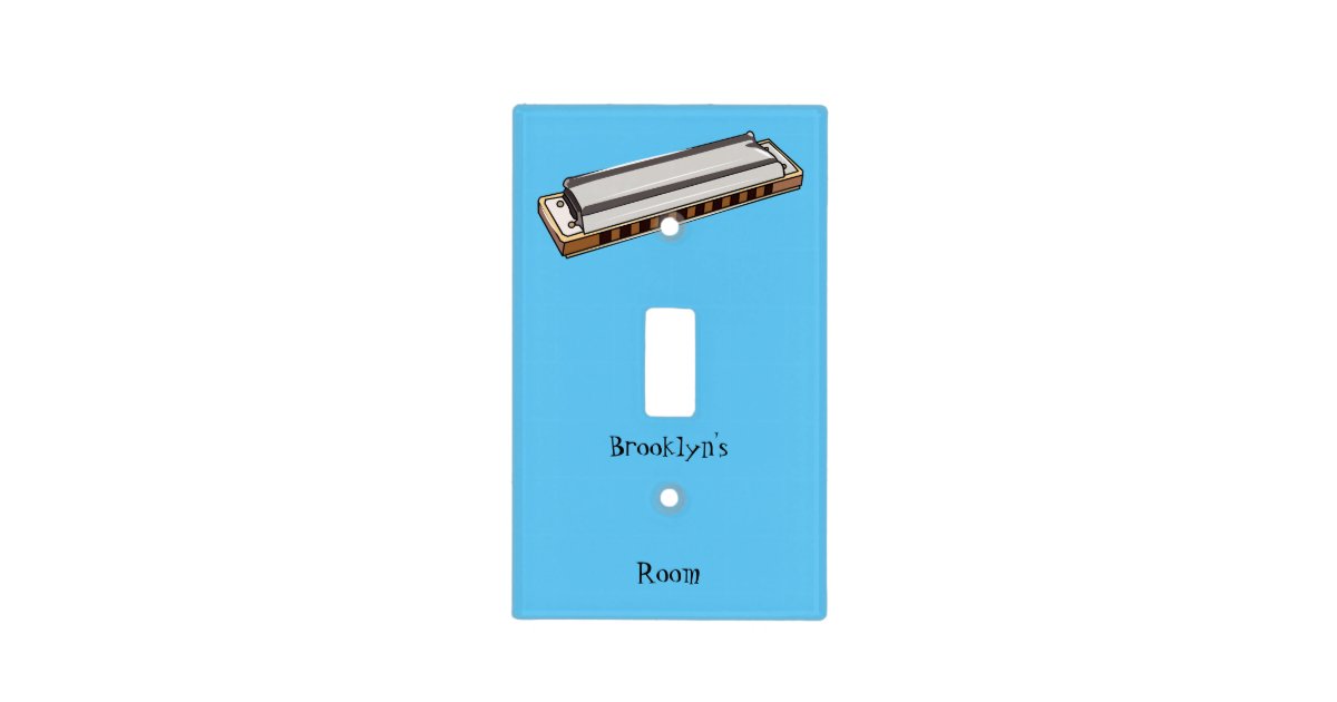 Harmonica cartoon illustration light switch cover | Zazzle