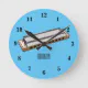 Harmonica cartoon illustration round clock | Zazzle