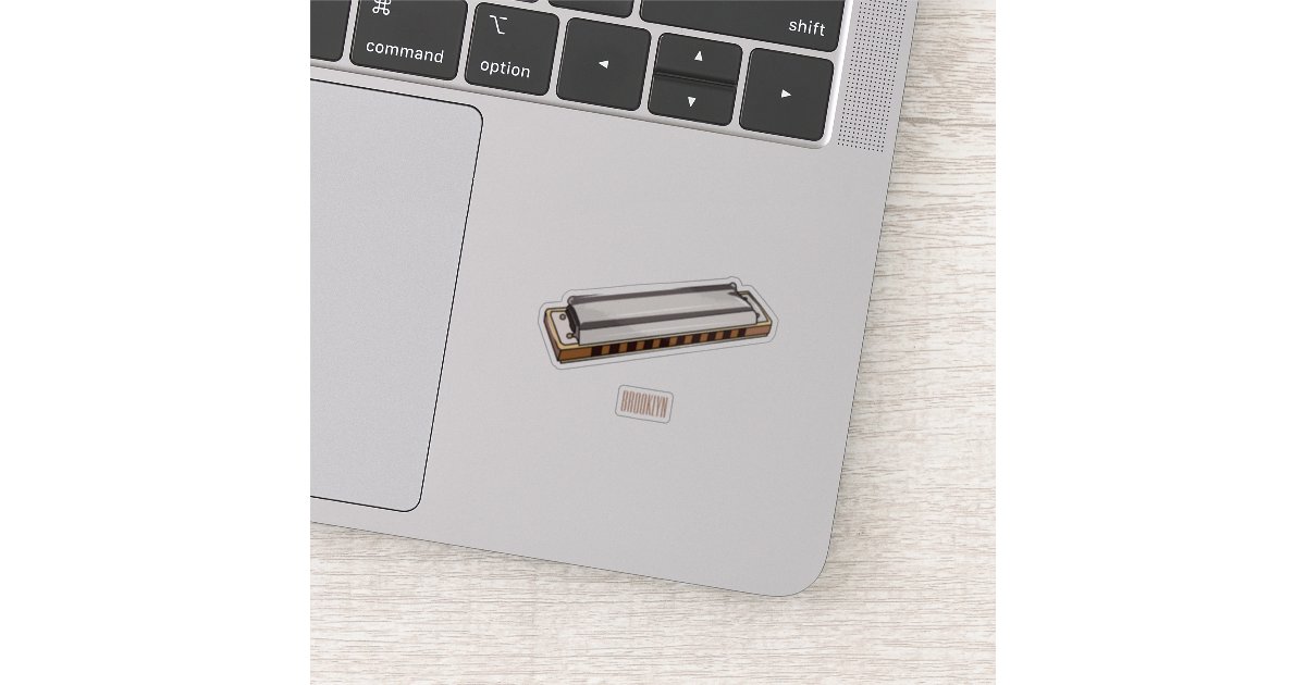 Harmonica cartoon illustration sticker | Zazzle