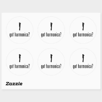 Harmonica Player Classic Round Sticker | Zazzle