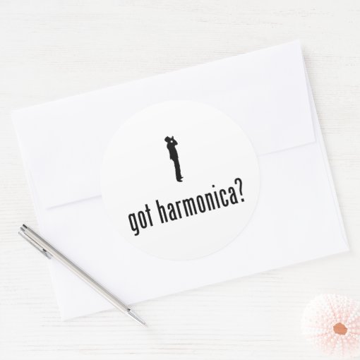 Harmonica Player Classic Round Sticker | Zazzle