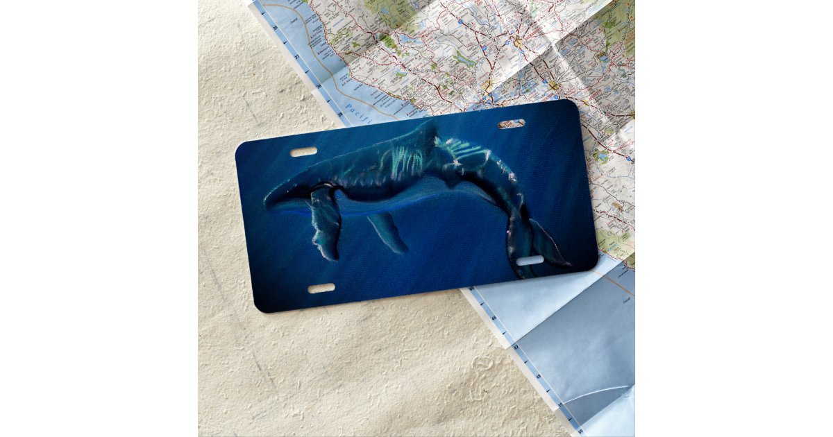 Harmonious Humpback Whale License Plate | Zazzle