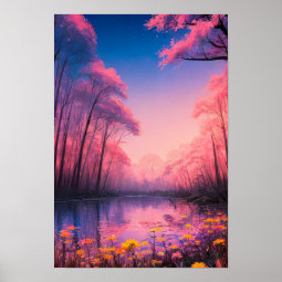 Harmony of the Pink Sunset Poster | Zazzle