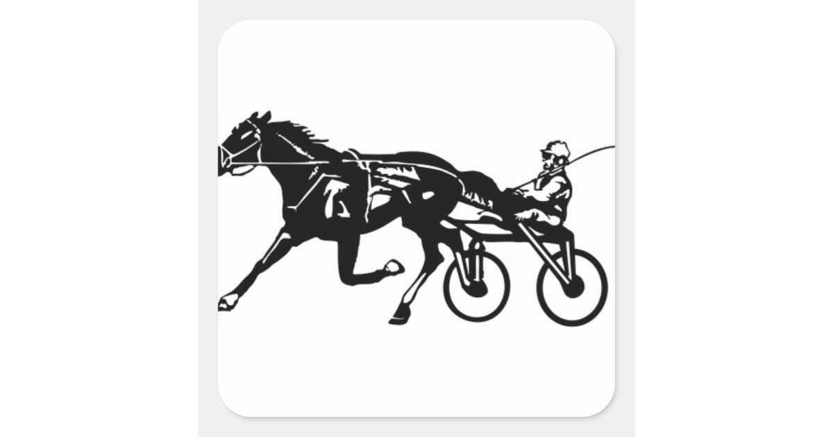 Harness Horse Racing Square Sticker | Zazzle