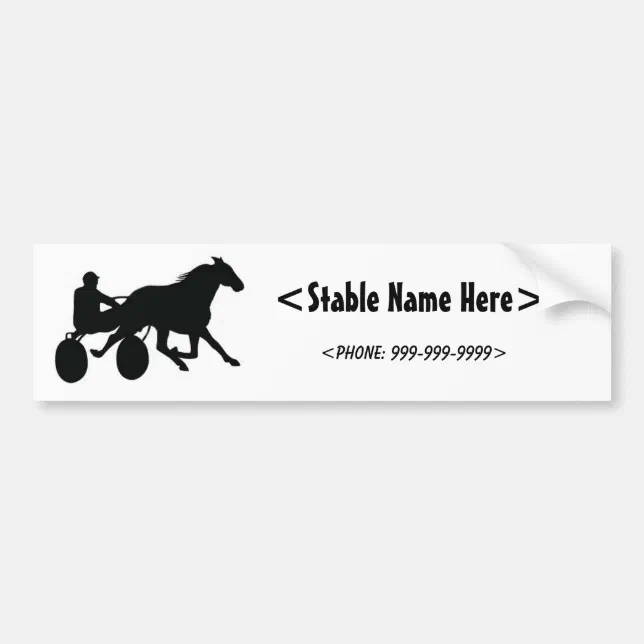 Harness Racing Standardbred Logo Bumper Sticker | Zazzle