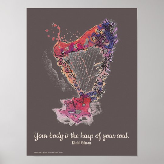Harp Art Poster Khalil Gibran Quote | Zazzle.com