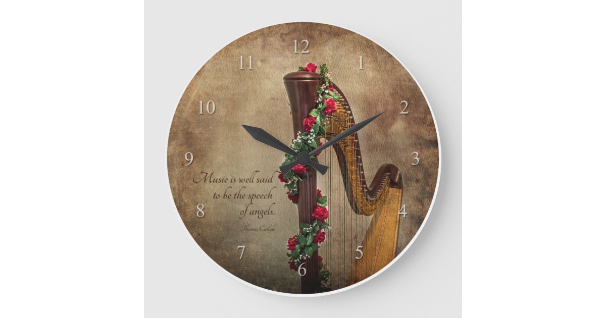 Harp Clock | Zazzle