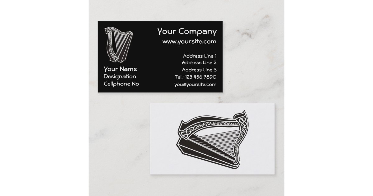 Harp Icon Business Card | Zazzle