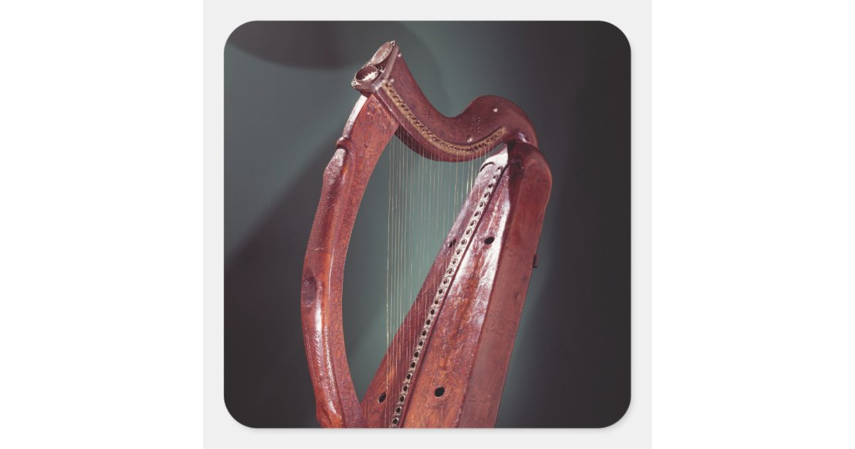 Harp Square Sticker | Zazzle