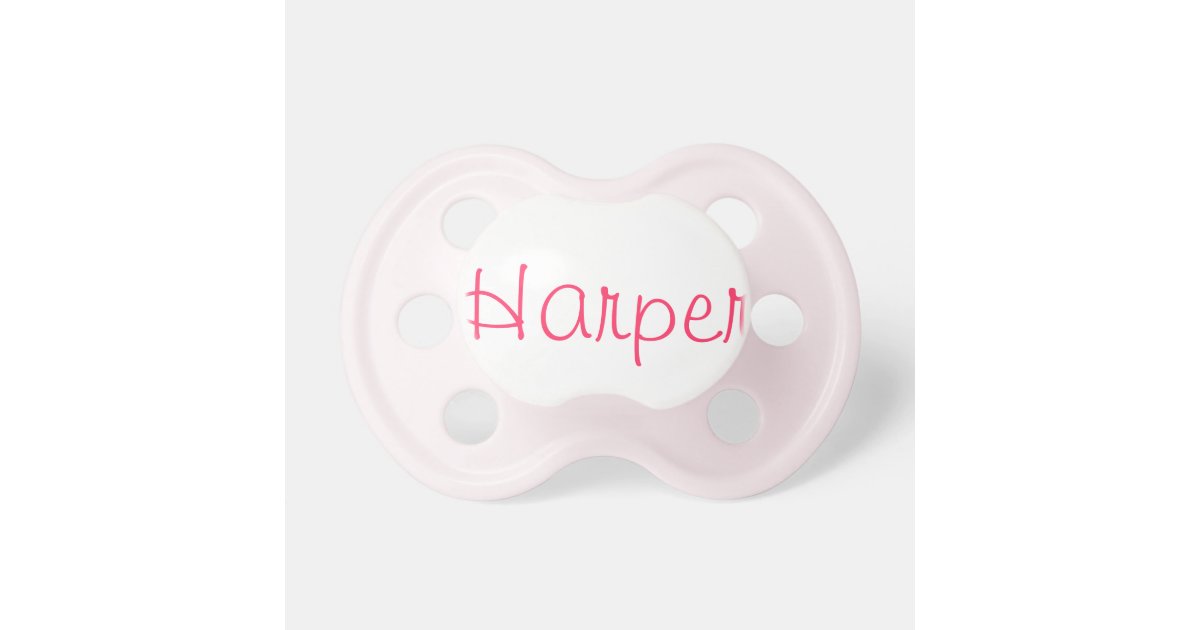 Harper personalized baby name pacifier | Zazzle