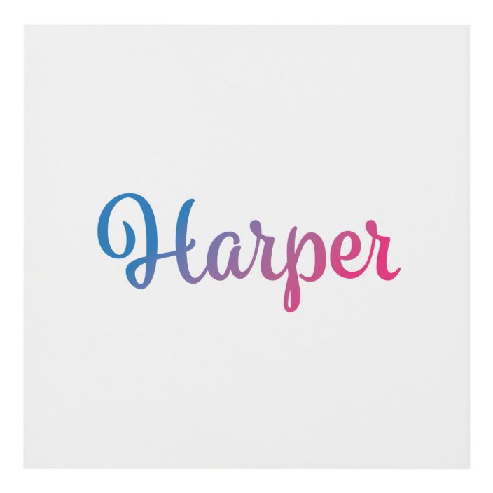 Harper Stylish Cursive Panel Wall Art | Zazzle.com