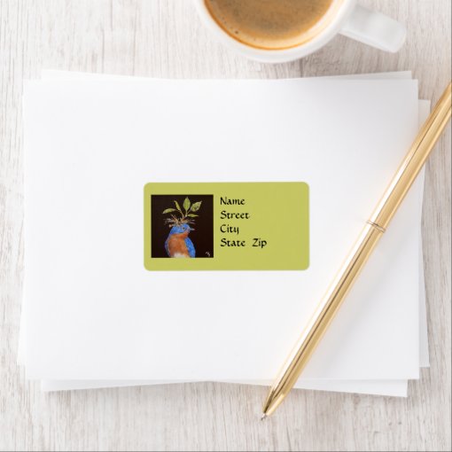 Harper the bluebird label | Zazzle