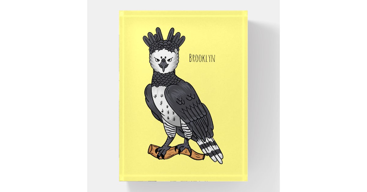 Harpy eagle cartoon illustration paperweight | Zazzle