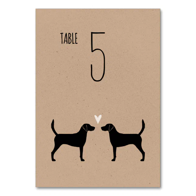 Harrier Dog Silhouettes Wedding Reception Table Number | Zazzle