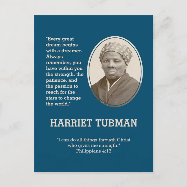 HARRIET TUBMAN Dreamer Quote | BHM Postcard | Zazzle