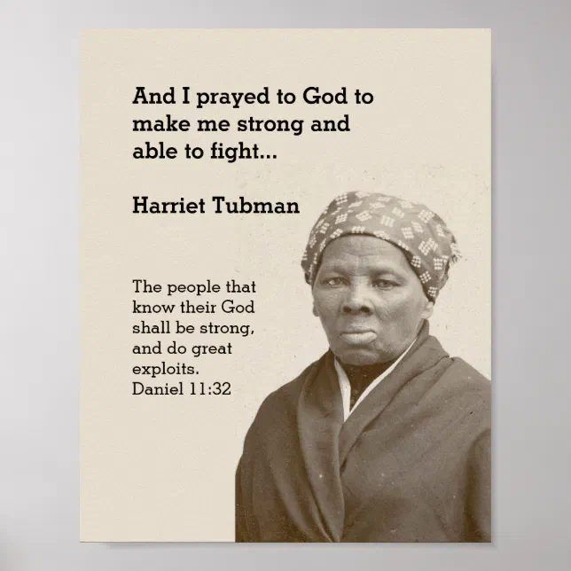HARRIET TUBMAN Quote Custom Scripture Motivational Poster | Zazzle