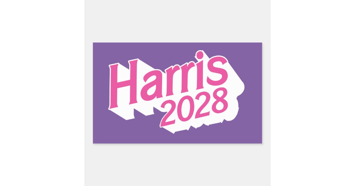 Harris 2028 Pink and Purple Colorful Rectangular Sticker | Zazzle