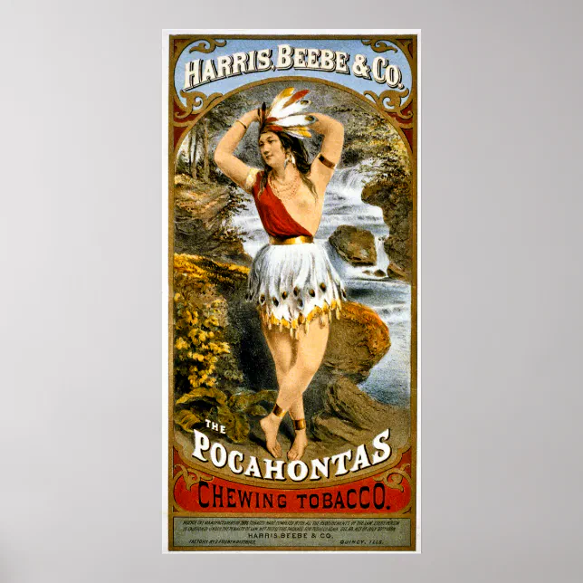 Harris, Beebe & Co. Pocahontas Chewing Tobacco Poster | Zazzle