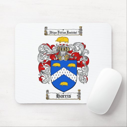 HARRIS FAMILY CREST - HARRIS COAT OF ARMS MOUSE PAD | Zazzle