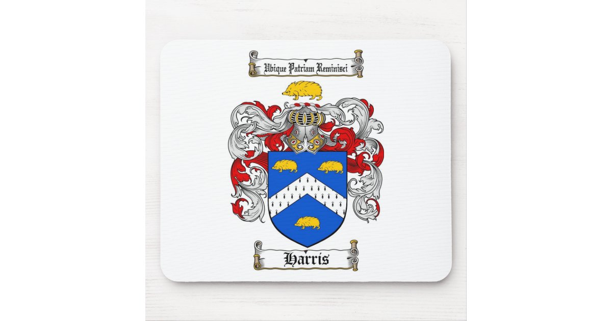 HARRIS FAMILY CREST - HARRIS COAT OF ARMS MOUSE PAD | Zazzle