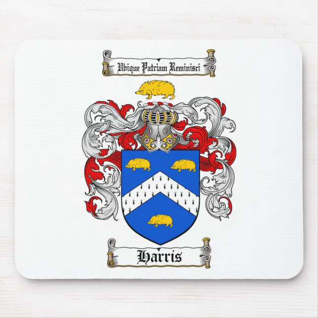HARRIS FAMILY CREST - HARRIS COAT OF ARMS MOUSE PAD | Zazzle