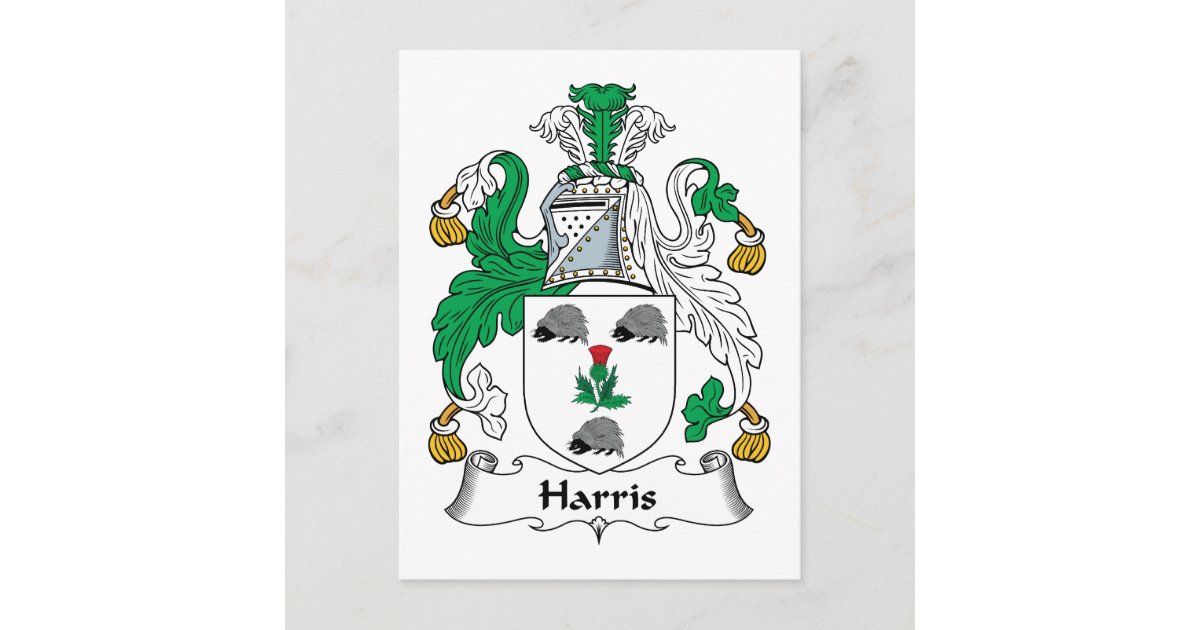 Harris Family Crest Postcard | Zazzle