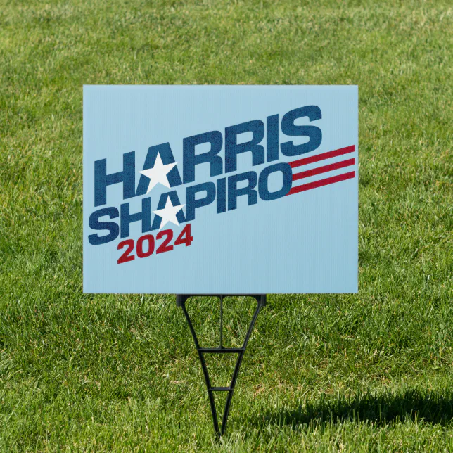 Harris Shapiro 2024 Stars and Stripes Patriotic Sign | Zazzle