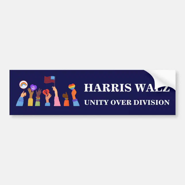 Harris Waltz 2024 Unity Over Division Bumper Sticker | Zazzle