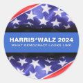 HARRIS WALZ 2024 Campaign Large Classic Round Sticker | Zazzle