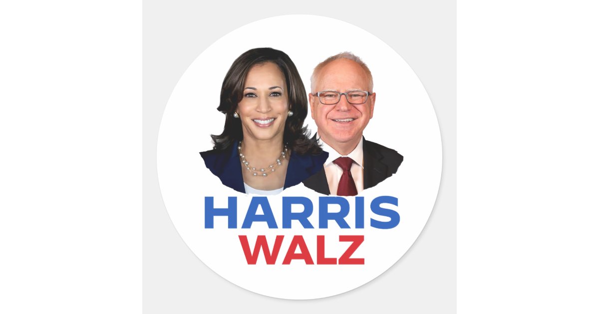 Harris Walz 2024 Classic Round Sticker | Zazzle