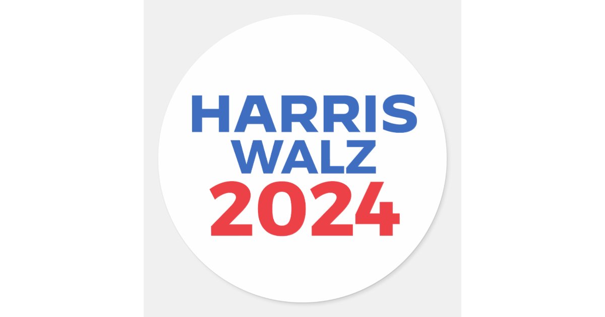 Harris Walz 2024 Classic Round Sticker | Zazzle