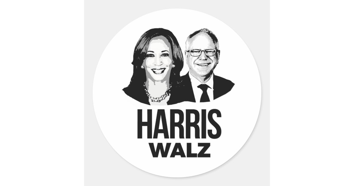 Harris Walz 2024 Classic Round Sticker | Zazzle