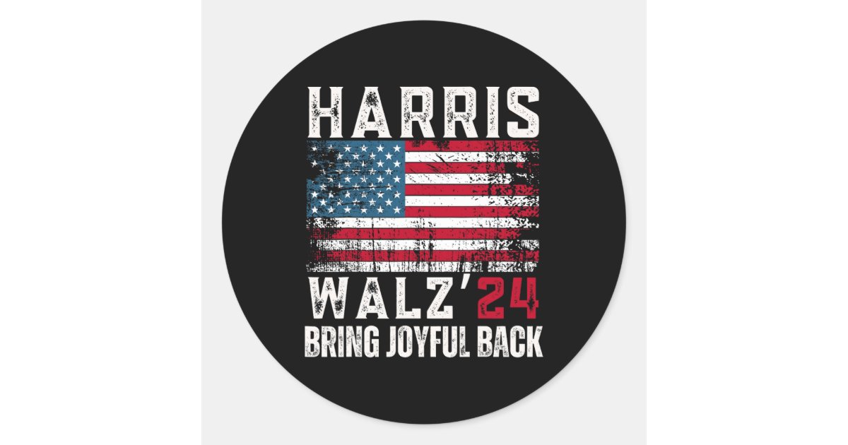 Harris Walz 2024 Election Classic Round Sticker | Zazzle