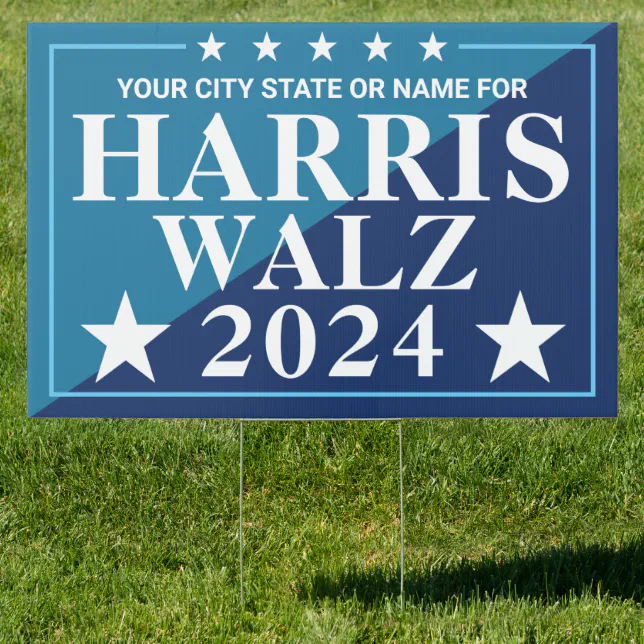 Harris Walz 2024 Election Cool Custom Double Sided Sign | Zazzle