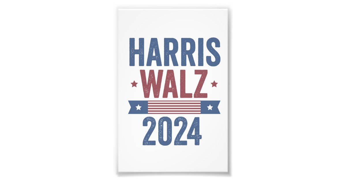 Harris Walz 2024 Election Kamala Tim Waltz America Photo Print | Zazzle