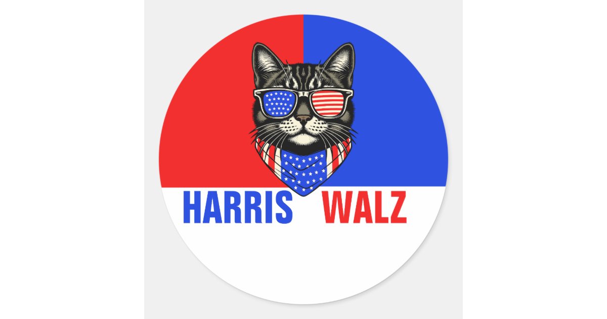 Harris Walz 2024 Obviously Classic Round Sticker | Zazzle